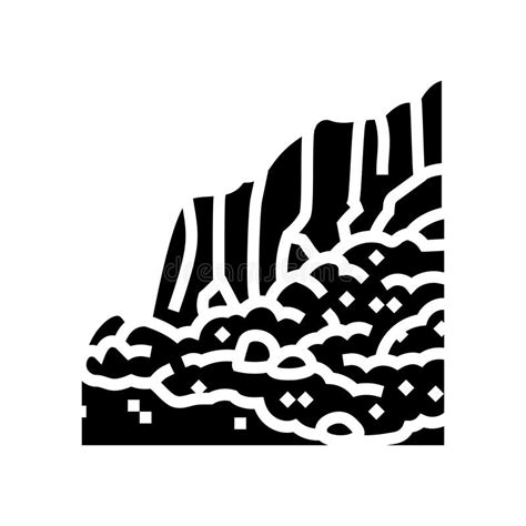 Landslide Weather Natural Phenomena Glyph Icon Vector Illustration Stock Illustration