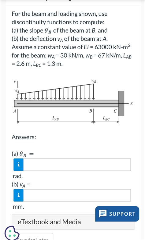 Solved For The Beam And Loading Shown Use Discontinuity