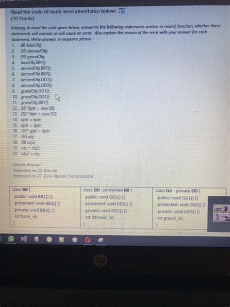Read The Code Of Multi Level Inheritance Below 10