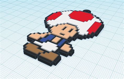 Stl File Toad Pixel Art Style Keychain・3d Printing Design To Download・cults