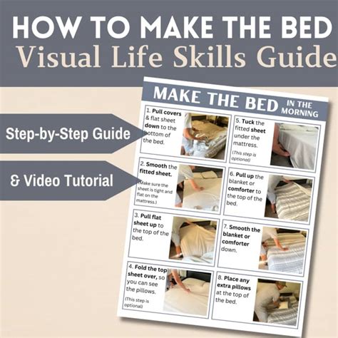 Making The Bed Visual Guide Life Skills Task Analysis For Special