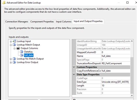 Date Datatype Issue In The Lookup In Ssis Microsoft Qanda