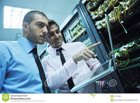 It Engineers In Network Server Room Stock Photo Image Of Friend Internet