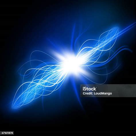 밝은 추상 빛 도형 프랙탈 효과 빛나는 빛나는 입자와 눈부신 라인의 물결 플레어 0명에 대한 스톡 벡터 아트 및 기타 이미지 0명 개념과 주제 곡선 Istock