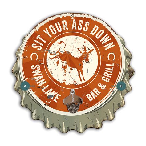 Sit Your Ass Down Bottle Cap Wood Wall Art Old Wood Signs Wholesale