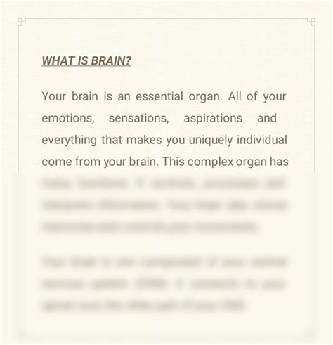 SOLUTION: What is brain - Studypool
