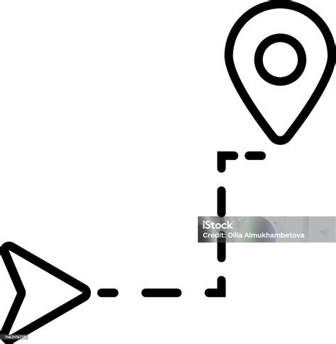 포인터 및 위치 기호는 경로의 기호입니다 편집 가능한 획 광고 상점 상점 기사 Ui 앱 사이트에 대 한 벡터 기호입니다 검은 선으로 그려진 최소한의 기호 검색에 대한 스톡