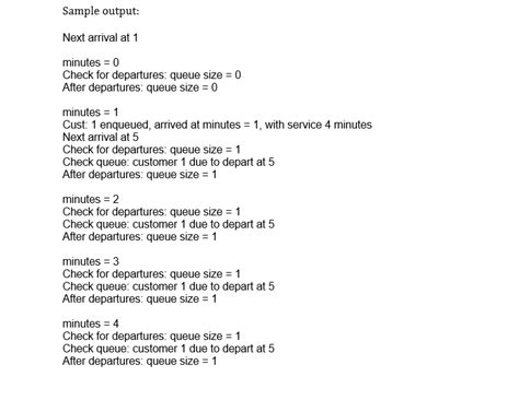 queue simulation write a program that simulates a