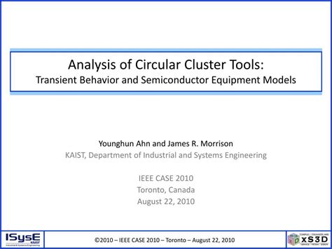 Ppt Analysis Of Circular Cluster Tools Transient Behavior And Semiconductor Equipment Models