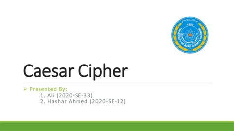 Caesar Cipherpptx Information Security Ppt Ppt
