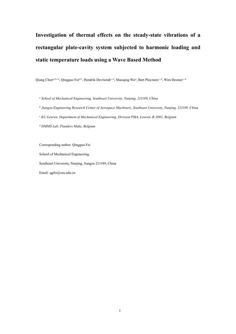 Pdf Investigation Of Thermal Effects On The Steady State Vibrations