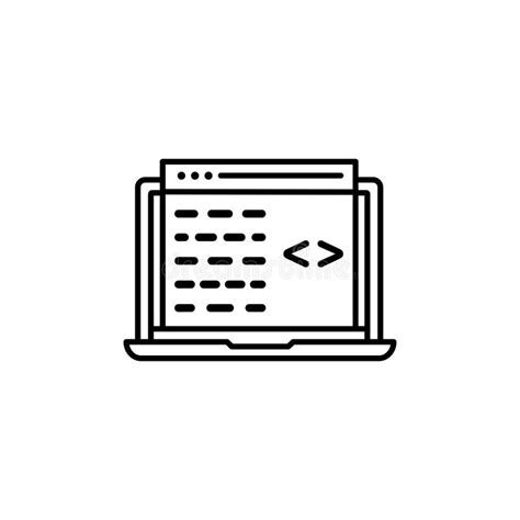 display code icon set computer software program script vector symbol