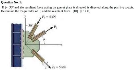 Question No1 If 30 And The Resultant Force Acting On Gusset Plate Is Directed Is Directed Along