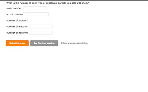 Solved What Is The Number Of Each Type Of Subatomic Particle Chegg