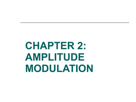 Chapter 2 Amplitude Modulation Ppt Digital Audio Computer Software And Applications