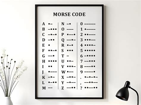Morse Code Alphabet Poster Black And White Morse Code Chart
