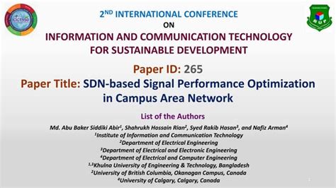 Sdn Based Signal Performance Optimization In Campus Area Network Ppt