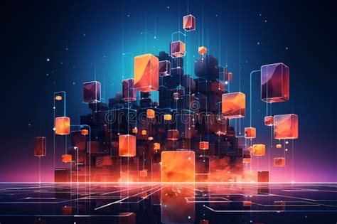 blockchain applications and technological advancements flat design