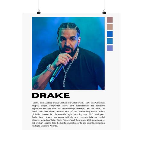 Drake Poster Poster Ideas Rapper Posters Drizzy Wall Decor Music