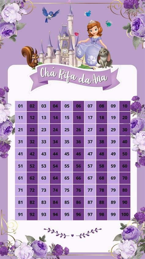 Chá Rifa Princesa Sofia 2 Elo7 Produtos Especiais