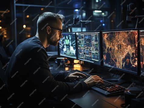 premium photo hyper realistic cybersecurity expert in uhd network operations center