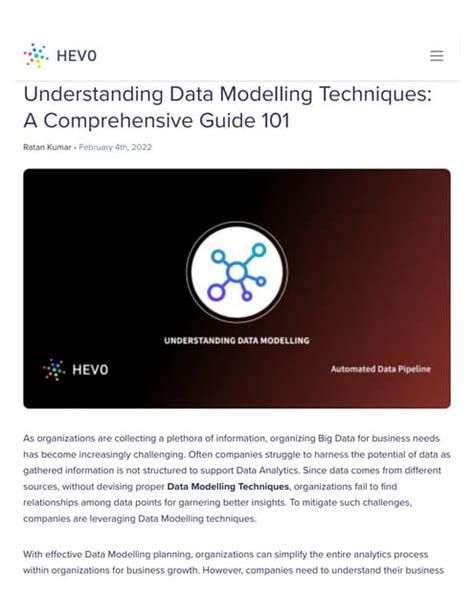 Understanding Data Modelling Techniques A Compre… Pdf
