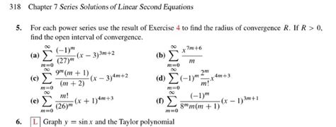 Solved 318 Chapter 7 Series Solutions Of Linear Second
