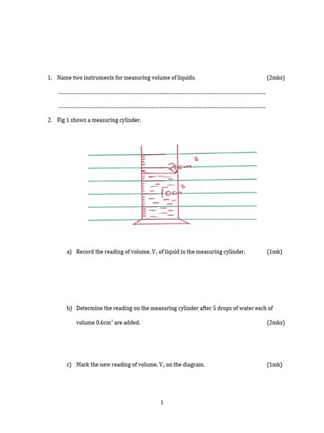 Physics Form 1 End Of Term 3 Exam Pdf Density Volume