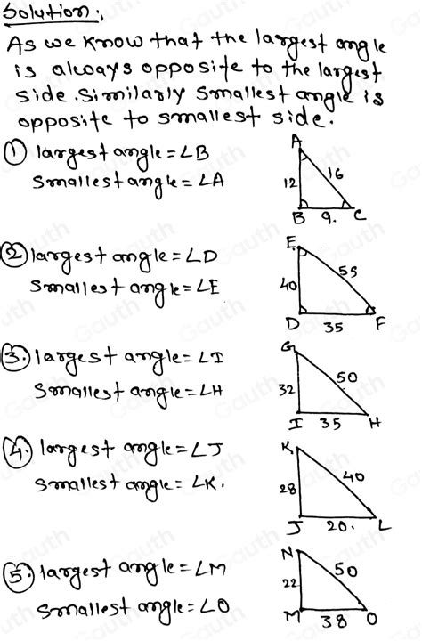 solved learning task 2 name the largest angle and the smallest angle