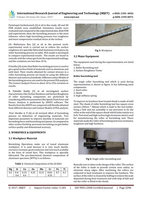 Finite Element Analysis Of Roller Burnishing Process Pdf