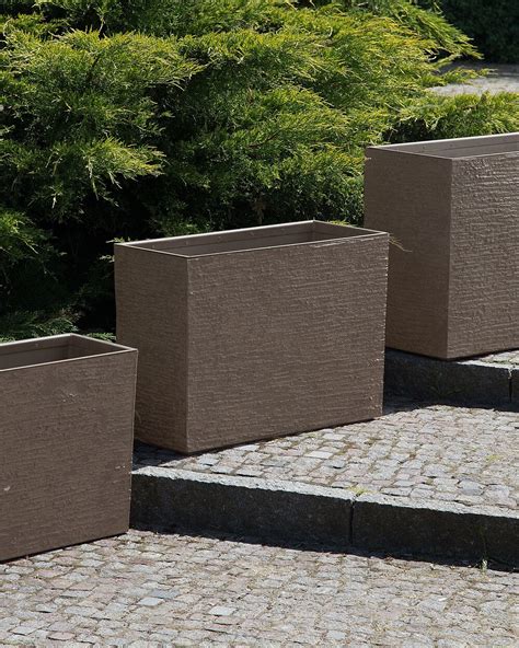 Rectangular Plant Pot 29 X 70 X 50 Cm Brown Edessa Uk
