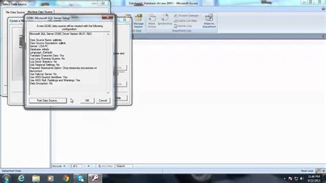 How To Link Sql Server To Microsoft Access 2007 Youtube
