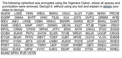solved the following ciphertext was encrypted using the