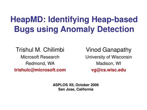 Ppt Heapmd Identifying Heap Based Bugs Using Anomaly Detection Powerpoint Presentation Id