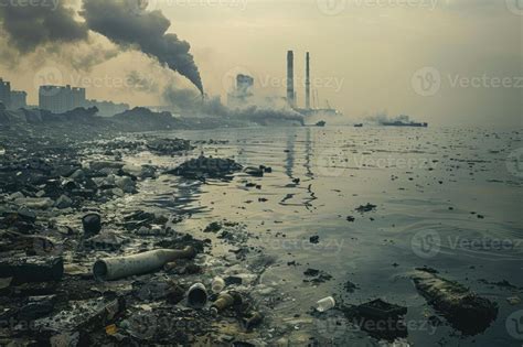 Industrial Pollution Emitting Toxic Smoke Polluting The Environment