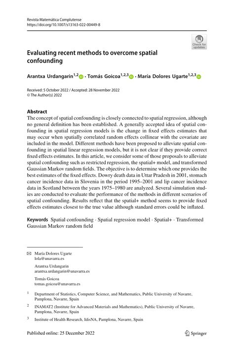 Pdf Evaluating Recent Methods To Overcome Spatial Confounding