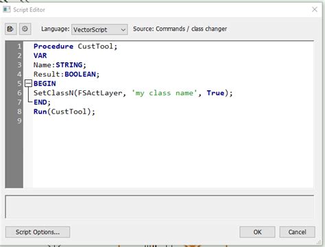 custom “assign to [class name]” script vectorscript vectorworks