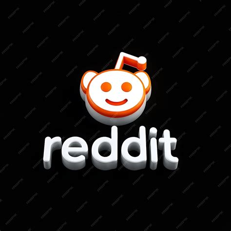 Reddit Logo With 3d Render Matte Glass Material Subtle Glow Orange And