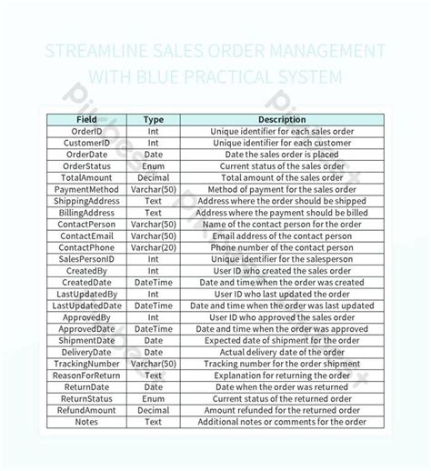 Streamline Sales Order Management With Blue Practical System Excel Template Free Download