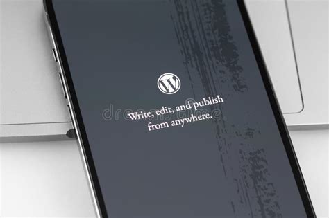 Wordpress Mobile Logo App On The Screen Smartphone Iphone Closeup Wordpress Open Source Site