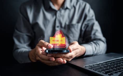 System Warning Caution Sign For Notification Error And Maintenance Concept Cyber Attack On