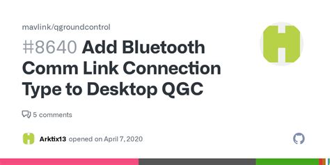 Add Bluetooth Comm Link Connection Type To Desktop Qgc · Issue 8640