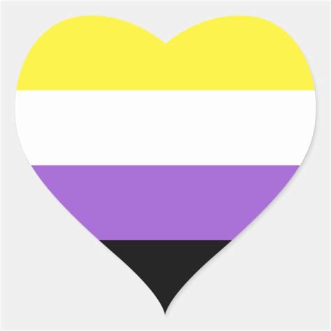 Non Binary Pride Flag Heart Sticker