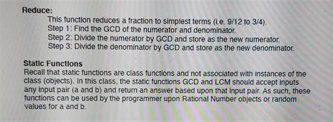 Solved 1 Implement A Rational Number Class With The