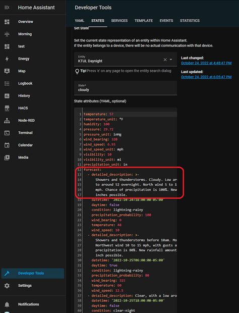 nws device state attribute code for tts script configuration home