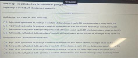 Solved Identify The Type I Error And The Type II Error That Chegg