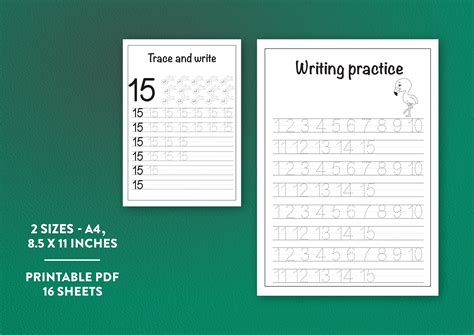 TRACE AND WRITE Numbers Numbers Handwriting Practice Printable Tracing Worksheets
