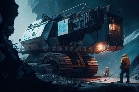 Modern Mining Equipment And Personnel During The Extraction Process