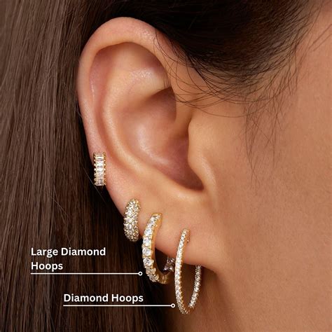 18k Gold Hoop Earrings Small Hoop Earrings Earring Set Jewelry T Set