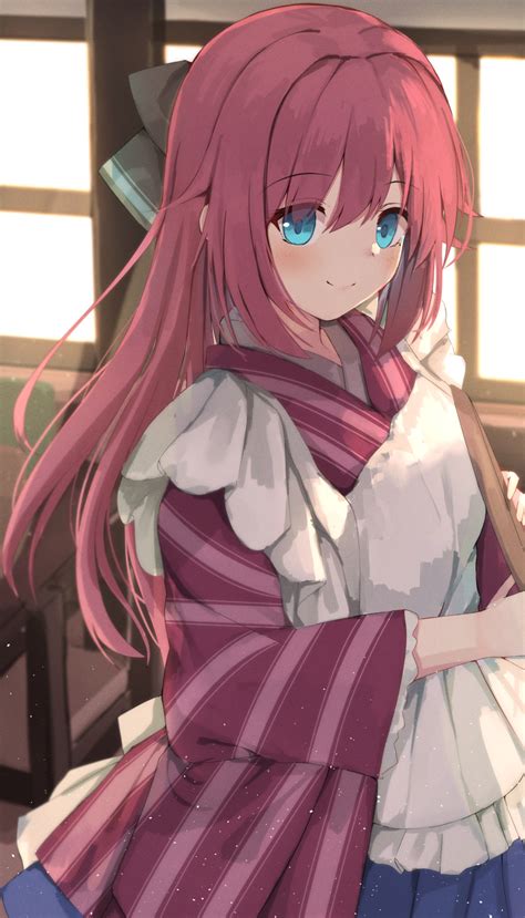 Safebooru 1girl Absurdres Apron Aqua Eyes Bangs Black Bow Blush Bow